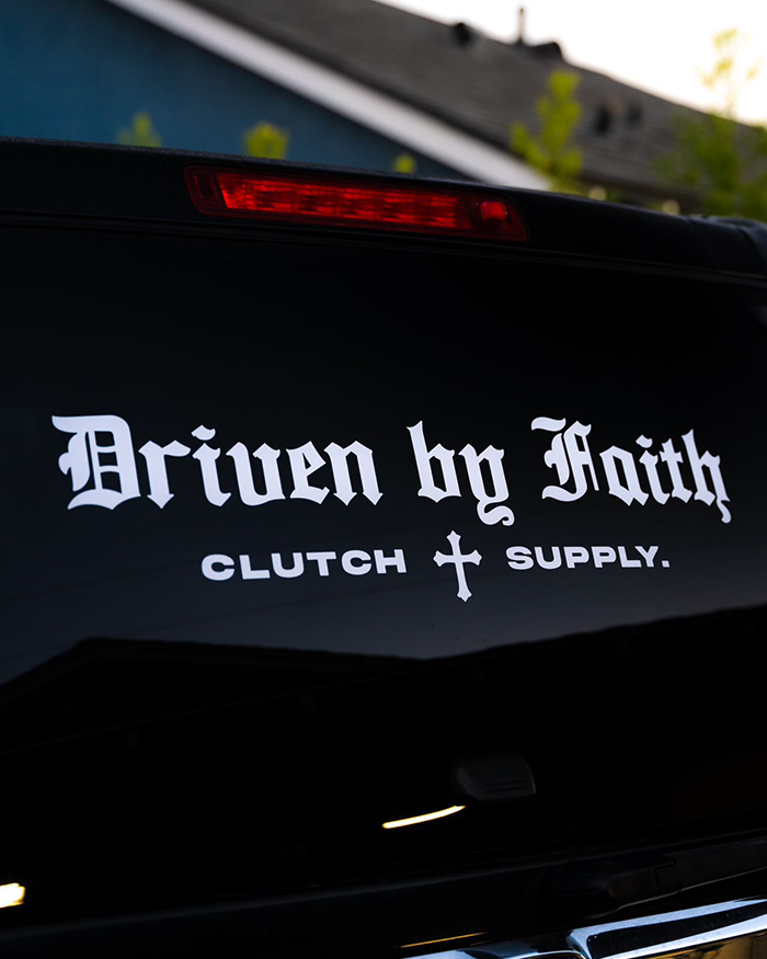 Driven by Faith Decal – Clutch Supply